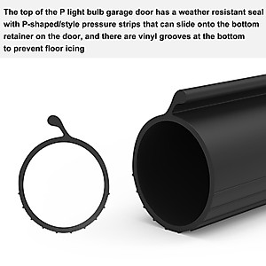 Garage Door Seal,Garage Door Bottom Weather Seal,Weatherproofing Garage Door Seals Replacement Overhead P-Bulb Garage Door - 16FT