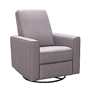 Abbyson Living Hampton Swivel Glider Nursery Recliner - Upholstered, Fully Padded, Reclining Rocking Chair, Taupe