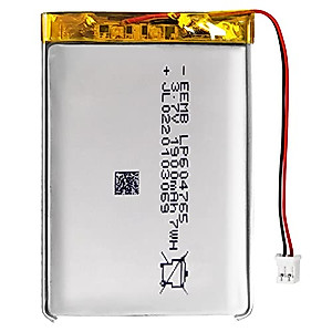 EEMB Lithium Polymer Battery 3.7V 1900mAh 604765 Lipo Rechargeable Battery Pack with Wire JST Connector for Speaker and Wireless Device- Confirm Device & Connector Polarity Before Purchase