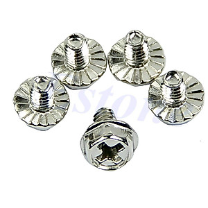Screw 100pcs Screws Toothed Hex 6/32 Computer PC Case Hard Drive Motherboard Mounting Screws