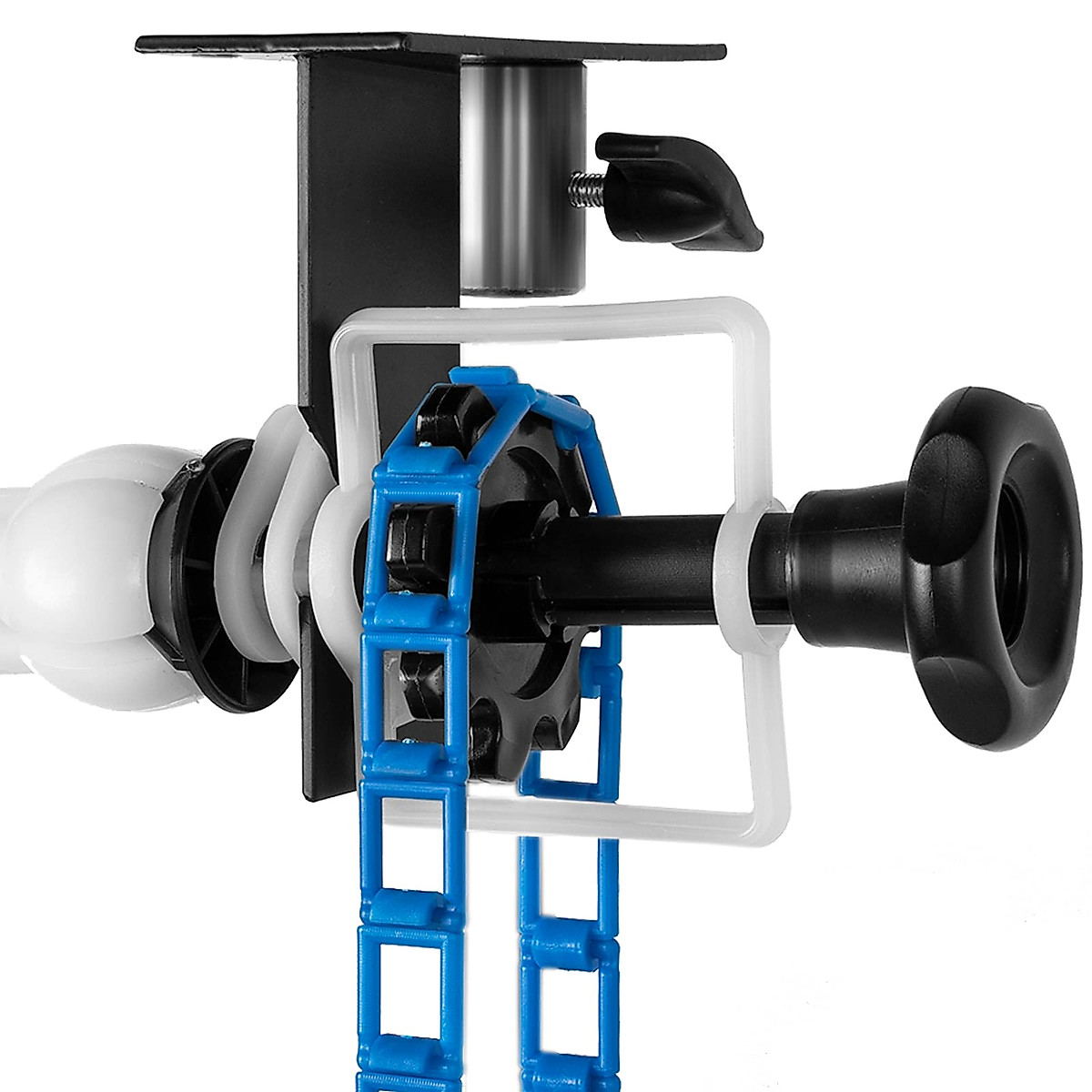 Fotoconic Single Roller Wall/Light Stand Mounting 2-in-1 Manual Background Support System, Including Two Single Hooks, Two Expand Bars, One Chain