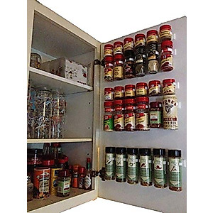 Crazy Chef Spice Clips Spice Gripper Clips Strips Cabinet Holder - Spice Organizer Holds 30 Spice Jars - Pantry and Inside Cabinet Organization 3M Adhesive Strength