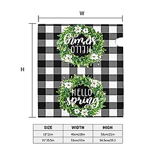 Hello Spring Buffalo Plaid Decor Mailbox Cover Magnetic Magnolia Mailbox Wraps Boxwood Wreath Post Letter Box Cover Home Garden Outdoor Decorations Standard Size 18" X 21"