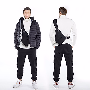 Men Small Sling Shoulder Crossbody Bag, Lightweight Anti-theft One Strap Casual Chest Bag Slim Backpack for Outdoor Walking Trip Hiking Biking Fits Up to 7.9 inch iPad Mini (Digital Camo)