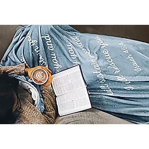 Scripture Blanket with Bible Verse from Isaiah 46:4 - Quarry Gray Luxuriously Soft 50"x65" Inspirational Throw Blanket - Lightweight Flannel Fleece Blanket
