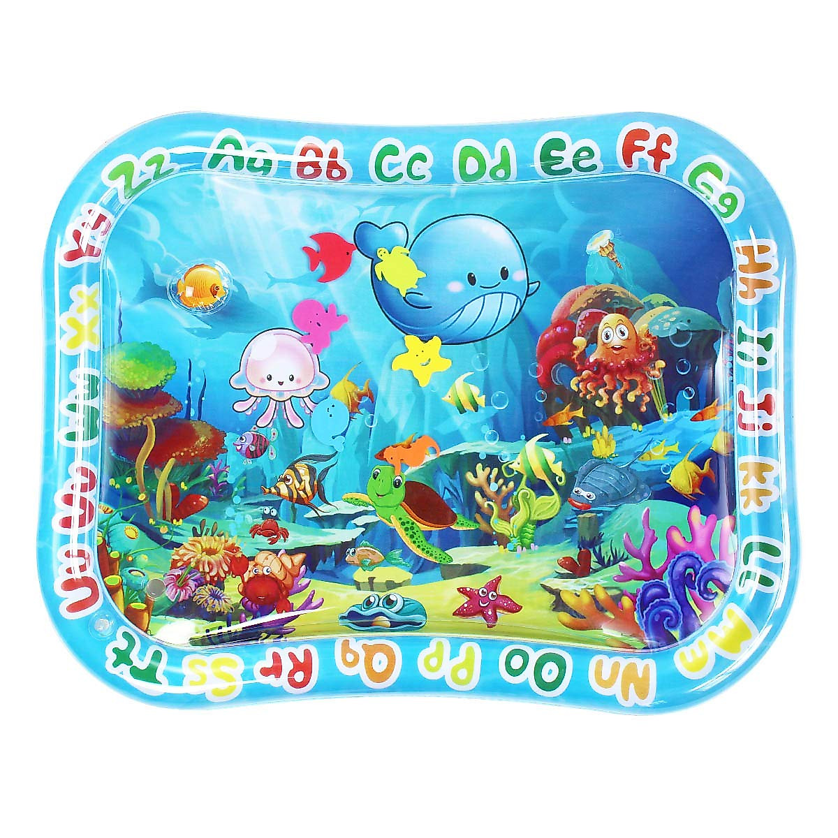 SUNSHINE-MALL Baby Play Water mat, Tummy Baby Toys with BB Call, Fun Early Development Activity Play Center for Newborn (100 x 80 cm), Blue