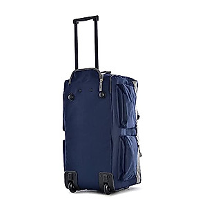 Olympia U.S.A. 22 inch Jumbo size 8 Pocket U shaped Lightweight Water Resistant Rolling Duffel Bag, Suitcase with Push Button Hide Away Retractable Handle,