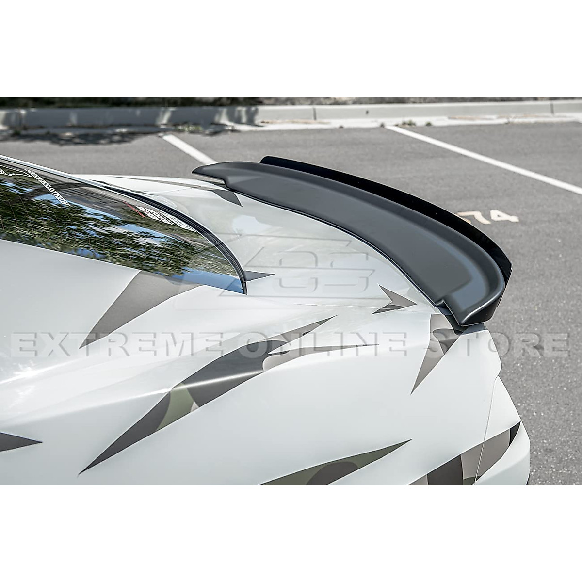 for 2010-2013 Chevrrolet Camaro | EOS ZL1 Style Rear Trunk Lid Wing Spoiler with Aluminum GLOSSY BLACK Center WickerBill Insert (ABS Plastic - Matte Black)