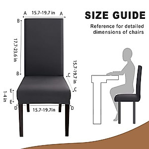 Miaotto Chair Covers for Dining Room Stretch Dining Chair Covers Set of 6 Parsons Chair Slipcover Removable Washable Kitchen Chair Slipcovers for Dining Room Party Banquet,Dark Grey