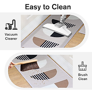 MAYHMYO Boho Kitchen Rugs 2 Piece Rubber Kitchen Rugs and Mats Non Skid Washable Grey Kitchen Runner Rug Set Anti Fatigue Absorbent Kitchen Mats for Floor Laundry Room Home Office Sink