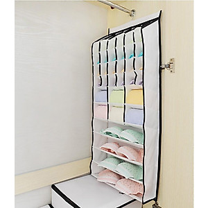HomeGift 42 Cells Hanging Closet Organizer/Underwear Organizer/Bra Organizer/Socks Organizer (Pink)