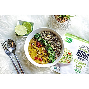 Vana Life's Foods Plant based Ready Meal - Green Chickpea Superfood Bowl Heat and Eat Microwaved Cooked Bowl | Product of the USA (Coconut & Lime, 6-Pack)