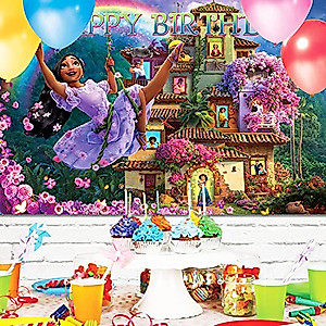 Encanto Birthday Party Supplies, Movie Encanto Backdrop for Room Decor and Boys Girls Birthday Party Decorations (5×3 Ft)