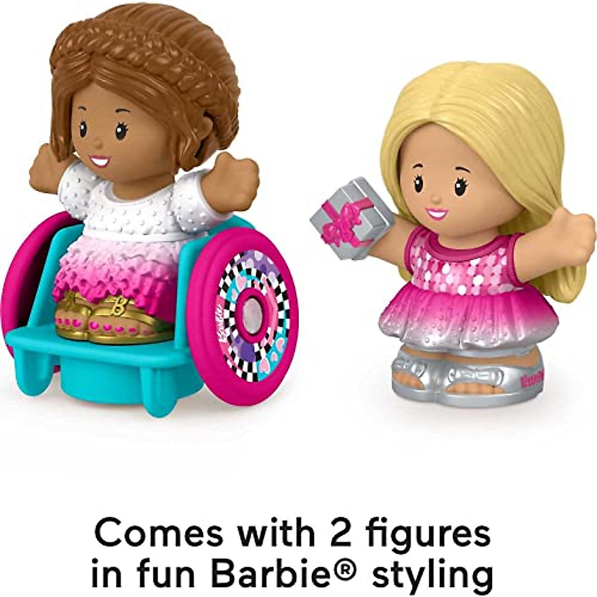 Fisher-Price Little People Barbie Toddler Toys Party Figure Pack, 2 Characters for Pretend Play Ages 18+ Months