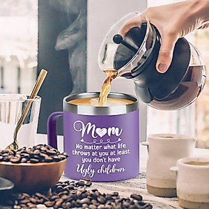 365FURY Gifts For Mom From Daughter, Son - Mother's Day, Birthday Gifts For Mom - No Matter What/Ugly Children Coffee Mug/Tumbler 14Oz & Keychain - Best Mother, Moms Gift Idea