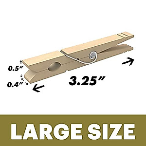 20PCS 3in Clothes Pins Wooden Clothespins for Multipurpose Everyday Laundry, Restaurant Menu, Towels, Craft, Photos, Grape Clip, Greenhouse Clip, Gardening Clip