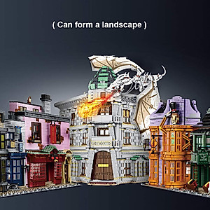 WOLFBSUH Diagon Alley Bank Model Building Kit for Harry Potter Diagon Alley, Collectible Model Set to Build, 4185 Pcs Building Block Compatible with Lego 10217, (15BFQ5602RE5)