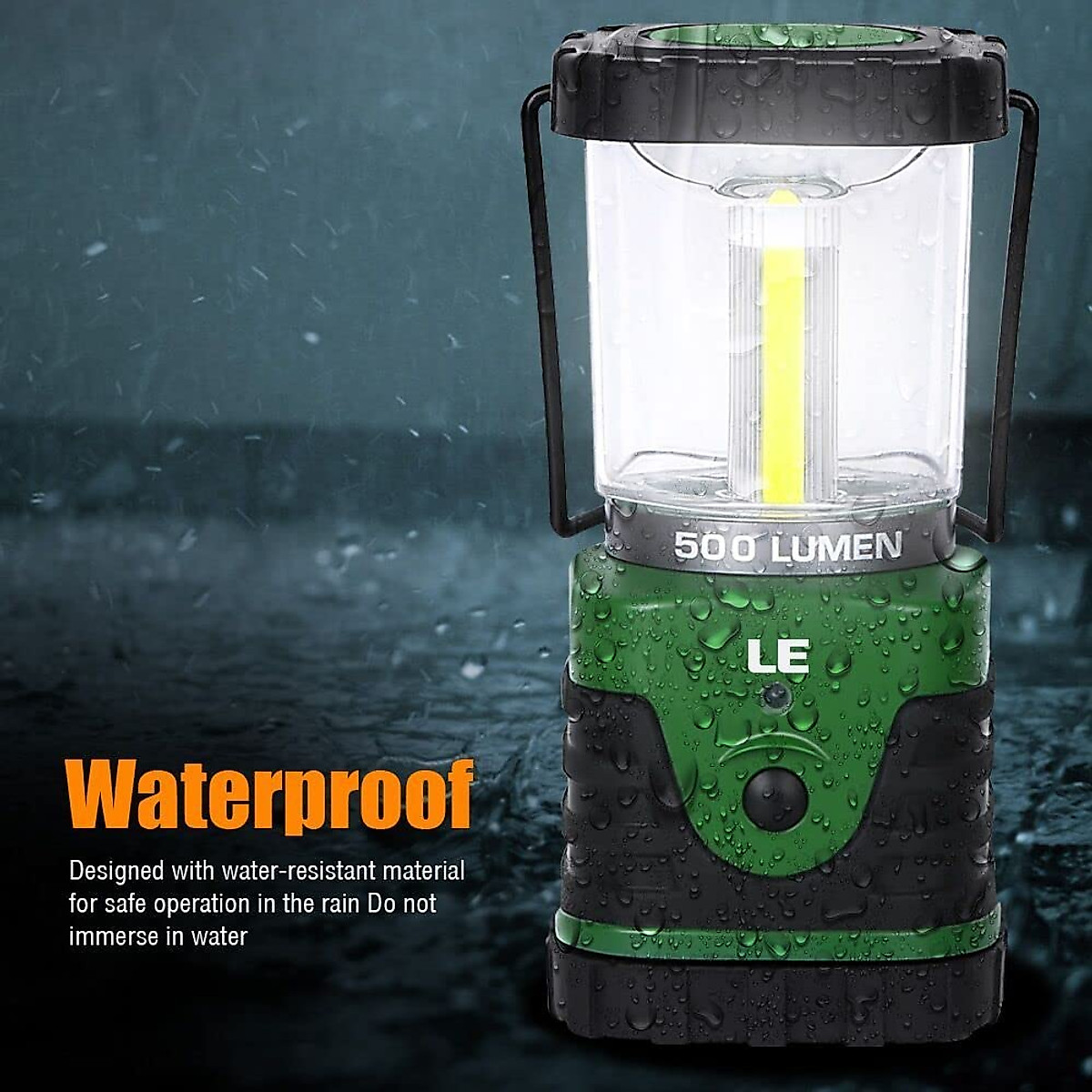 LED Camping Lantern, 500LM, 3 Light Modes, Power Bank, IPX4 Waterproof, Perfect Lantern Flashlight for Hurricane Emergency, Hiking, Home and More