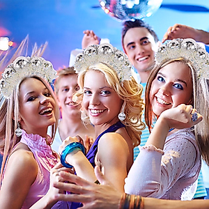 GFLPO Disco Ball Headband,Disco Headband,Vintage Disco Ball Headpieces,Disco Ball Head Boppers,70s Headbands for Women,Birthday Headband Birthday Crown,2025 New Years Eve Party Costume Accessory