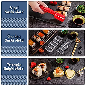FUNGYAND Sushi Making Kit, 27 Pcs Pro Sushi Kit Includes Bazooka Roller, Cutting Mold, Bamboo Mats, Musubi Maker, Nigiri Mold, Sushi Knife, Chopsticks, Sauce Dishes, & More All-in-One DIY Sushi Gift
