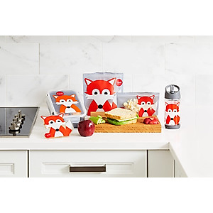3 Sprouts Bento Box for Kids – Leakproof, BPA-Free Lunch Box with 3 Compartments for Back to School, Reusable On-the-Go Meal and Snack Containers - Fox