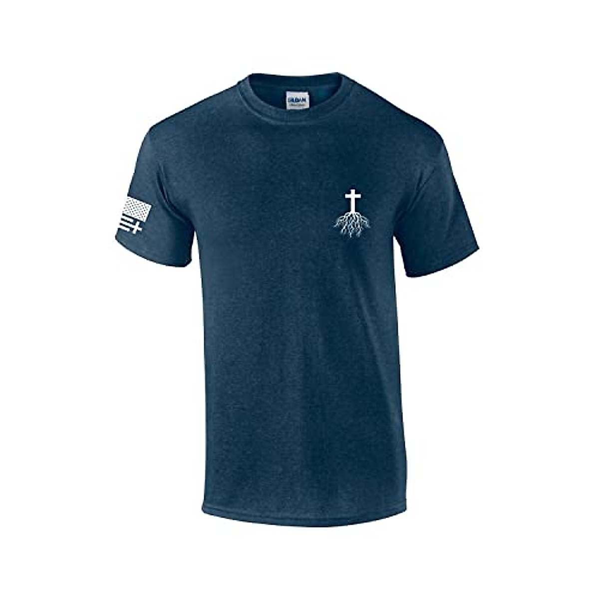 Mens Christian Bible Emergency Numbers Scripture Short Sleeve T-Shirt Graphic Tee-Heather Navy-Small