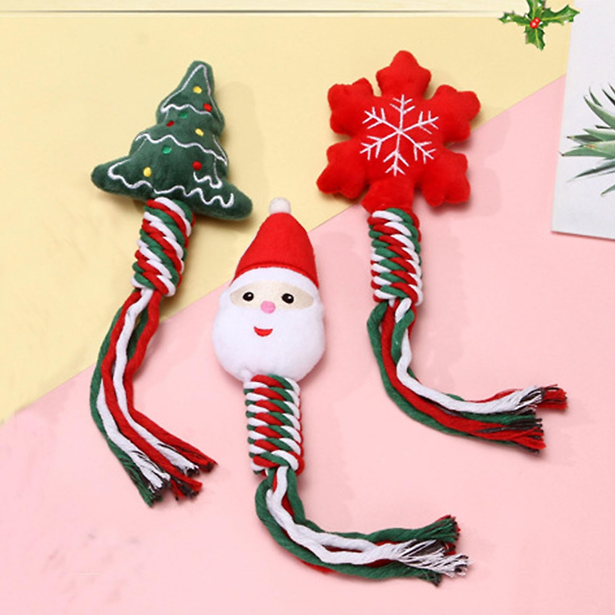 HESUILONG Dog Toys Puppy Teething Chew Toys,Dog Chew Toys Rope Toys,Cat Chew Toys,Safe Braided Rabbit Toys Healthy Gift Christmas Toy