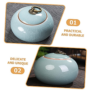 EXQUIMEUBLE Ceramic Tea Vintage Tea Kettle Metal Container Ceramic Canisters with Lids Tea Bag Holder Tea Storage Holder Porcelain Loose Tea Jar Tea Holder with Lid Candy Jar Pu'er China