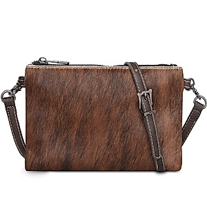 Montana West Cowhair Leather Crossbody Bag Cell Phone Purse Wallet For Women Western Cowgirl Small Clutch Shoulder Bag RLH-005CF