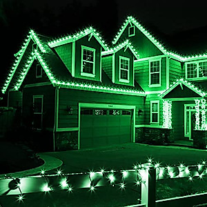 Anycosy Christmas Lights, St. Patrick's Day String Lights, 16.4 Ft 50 LEDs C6 Battery Operated Strings Lights 8 Modes for Party Garden Patio Indoor Outdoor Christmas Decorations, Green