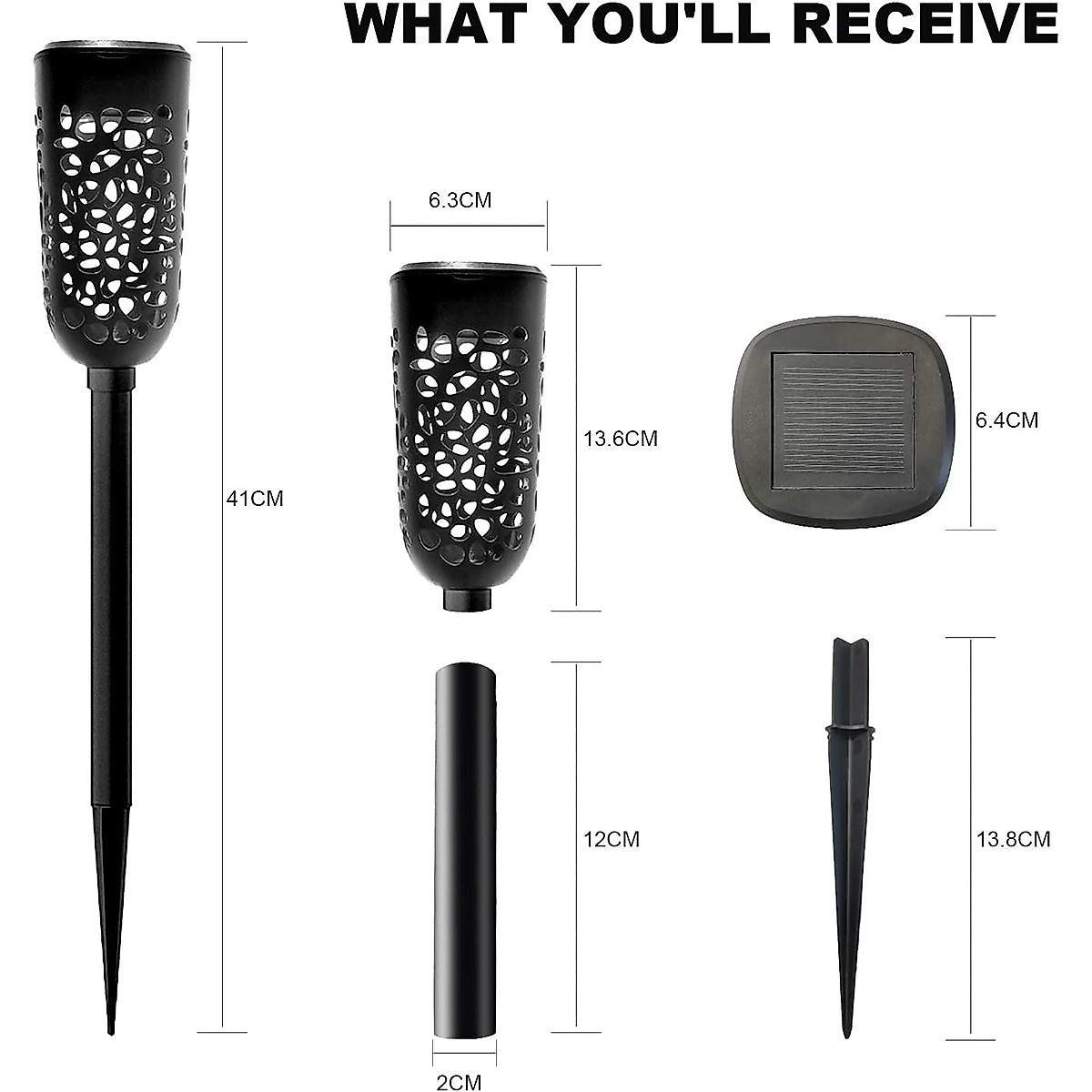 6 Pack Solar Garden Lights Outdoor Decor, Solar Path Lights Outdoor Waterpoof, Auto On/Off Solar LED Christmas Halloween Decorative Landscape Lighting for Yard Pathway Patio Walkway (Warm White)