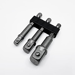 Impact Socket Adapter Set, PTSLKHN 3 PCS | 1/4", 3/8", 1/2" Drive, Socket Adapter for Drill, 3/8 to 1/2 Socket Adapter, 3/8 to 1/4 Socket Adapter, Adaptation to High Torque Impact Wrenches