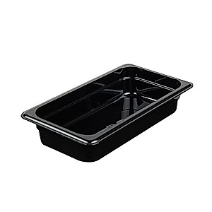 TrueCraftware – Third Size 2-1/2” Deep Polycarbonate Food Pan Black Color -Restaurant Commercial Hotel Pans for Food Prep Fruits Vegetables Beans Corns
