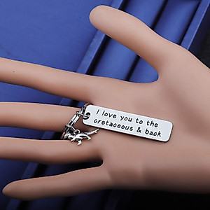 MYOSPARK Dinosaur Keychain I love You To The Cretaceous Back For Couple Dinosaur Lover (Dinosaur Keychain)