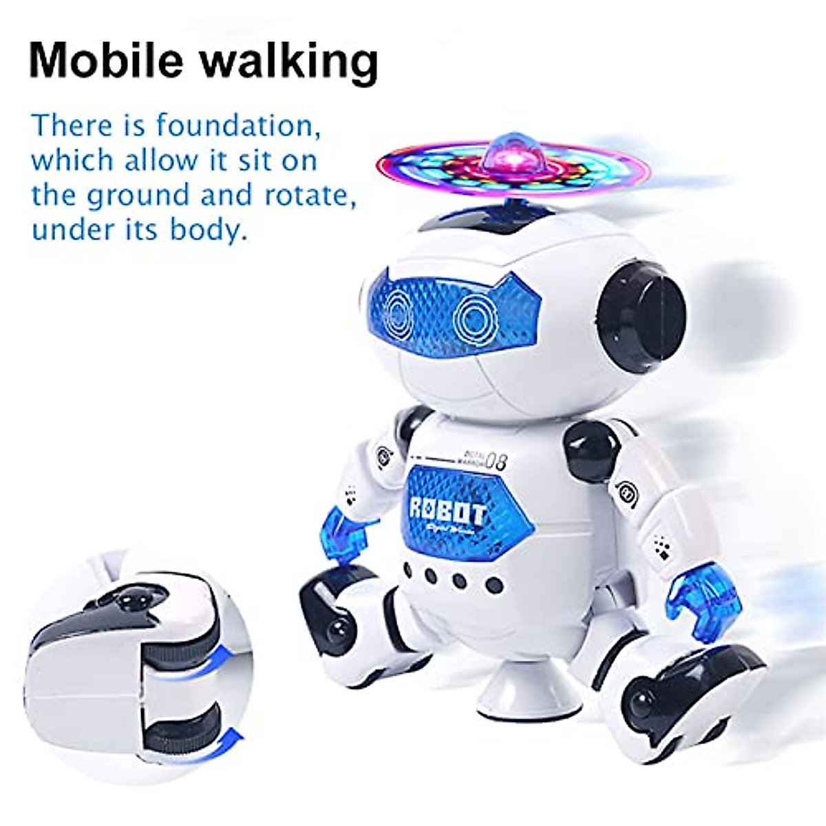 Srliya Humanoid Robot Dancing Robot for Kids 22×14×9 360 rotatable Lighting Dancing Humanoid Robot Toy Kid Children Playful Gift
