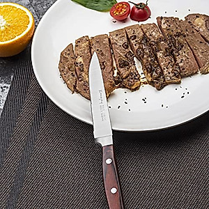 Knife Set, 15 Pcs Emojoy Kitchen Knife Set with Block Wooden, Manual Sharpening for Chef Knife Set, Stainless Steel Professional Knife for Kitchen