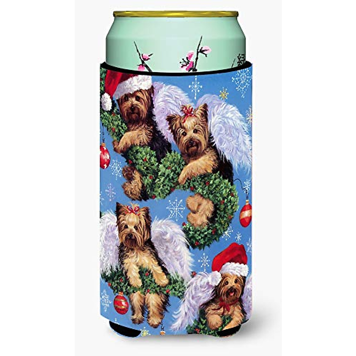 Caroline's Treasures PPP3134TBC Yorike Christmas Angels Everywhere Tall Boy Hugger Can Cooler Sleeve Hugger Machine Washable Drink Sleeve Hugger Collapsible Insulator Beverage Insulated Holder