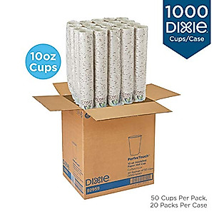 Dixie PerfecTouch 10 Oz. Insulated Paper Hot Coffee Cup by GP PRO (Georgia-Pacific), Coffee Haze, 92959, 1,000 Count (50 Cups Per Sleeve, 20 Sleeves Per Case), Coffee Haze