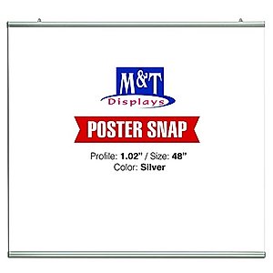 DisplaysMarket Poster Snap Set for 48" Poster Width 1.02" Silver Anodized Aluminum