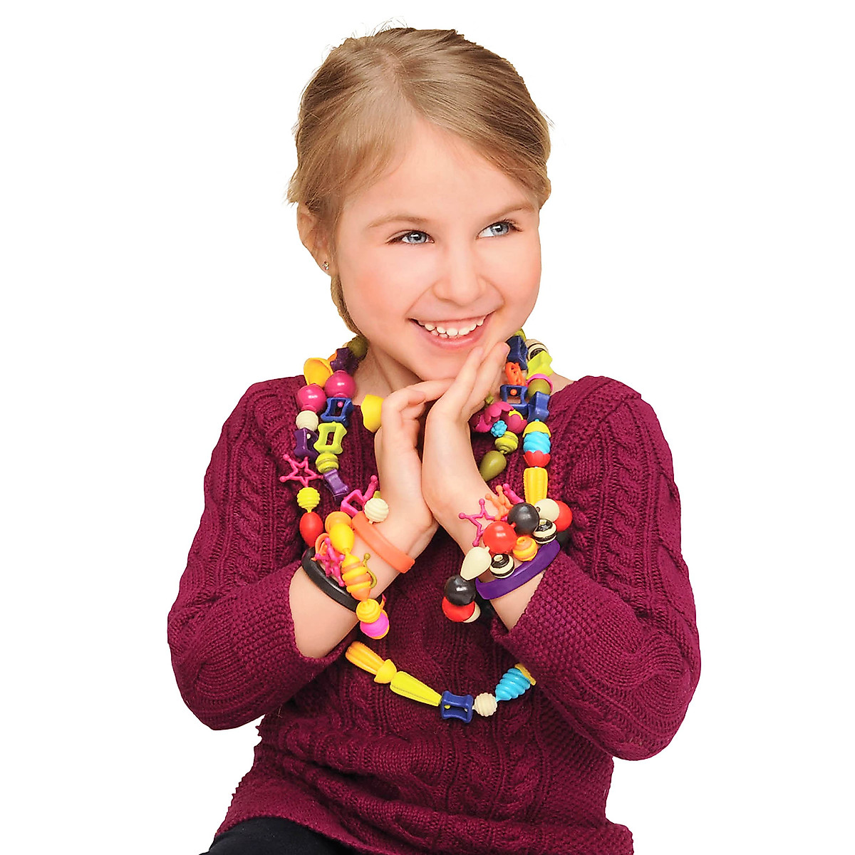 B. toys – Pop Arty! 275 Pcs- Jewlery Making Kit- Creative Pop Snap Bead Set for Kids –DIY Craft Jewelry Making Kit –Necklaces, Rings, Bracelets – 4 Years +
