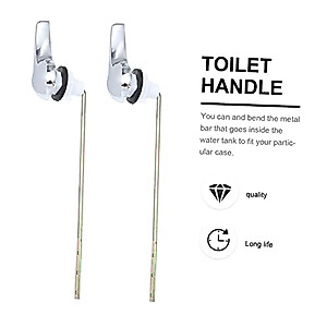 OSALADI 2pcs Old Fashioned The Switch Copper Rod Water Tank Toilet Single Push Flushing Toilet Water Tank Switch Toilet Flush Handle Water case switches Button Toilet Tank Accessory