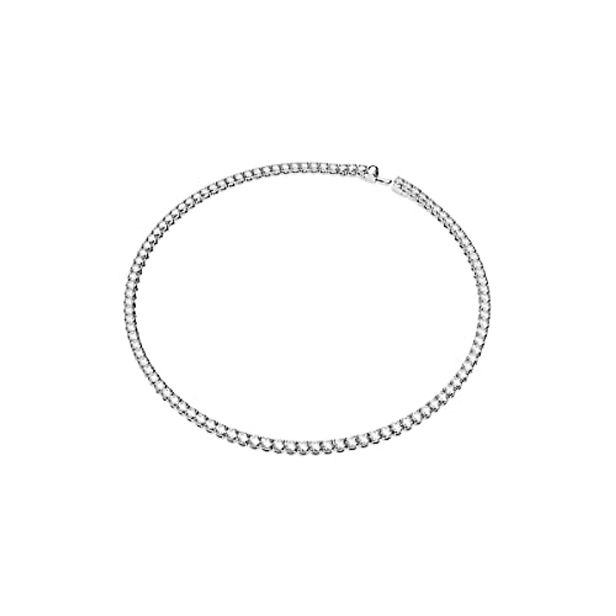 Swarovski Matrix Tennis Necklace with Clear Crystals on a Rhodium Finished Setting, Part of the Swarovski Matrix Tennis Collection