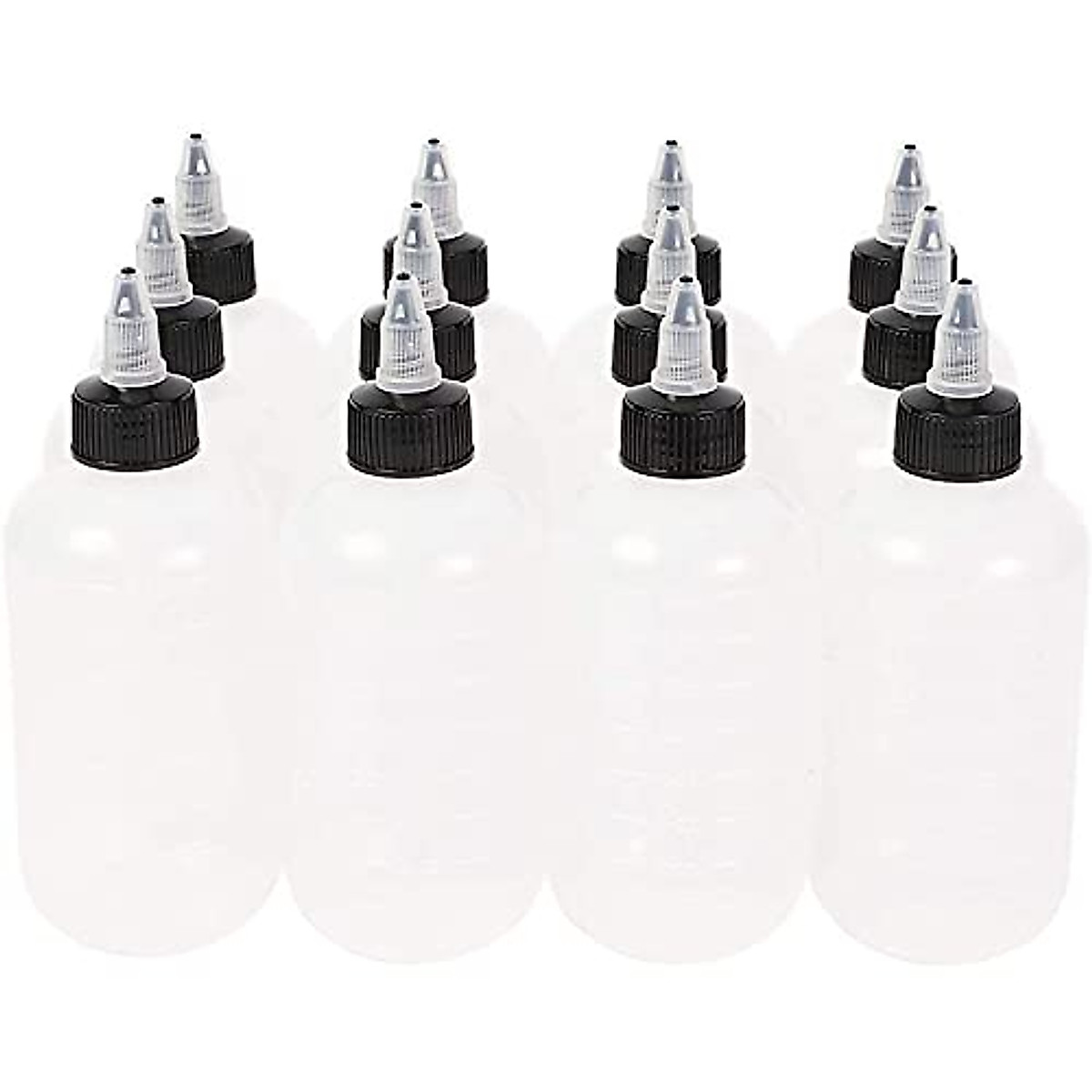 Juvale Boston Round Squeeze Bottles with Twist Caps (8 oz, White, 12 Pack)