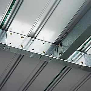 Outsunny 9' x 4' Metal Garden Storage Shed Tool House with Sliding Door Spacious Layout & Durable Construction for Backyard, Patio, Lawn Green