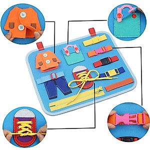 Busy Board for Toddlers Montessori Sensory Toys Travel Activities for Kids Learning Dress& Fine Motor Skills Car Airplane road trip toys For Girls Boys Ages 1 2 3 4 Year Old Preschool Early Education