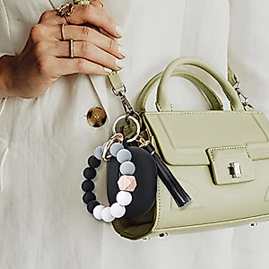 Filoto Case for Beats Studio Buds 2021, Silicone Wireless Earbuds Case Cover with Bracelet Keychain for Women Girls (Black)