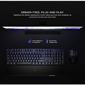GameSir GK300 Wireless Mechanical Gaming Keyboard 2.4 GHz + Blutooth Connectivity, 1ms Low Latency, Aluminium Alloy Top Plate, Anti-ghosting for PC/iOS/iPad/Android Smartphone/Laptop and Mac (Renewed)