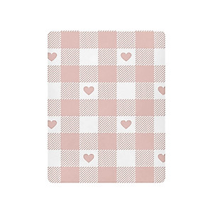Custom Valentine's Day Plaid Baby Crib Sheets Soft Toddler Bed Sheets Breathable Mattress Cover Playard Sheet for Toddler Boys Nursery Bed Mattress, 52 * 28 * 9in