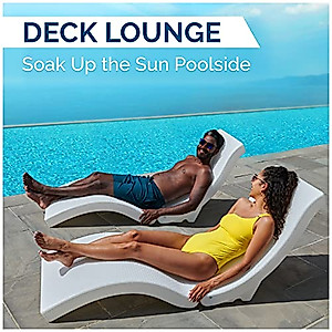 SwimWays Terra Sol Sonoma 2-in-1 Adult Pool Floats & Patio Lounge Chair, Durable Beach Chair & Outdoor Chaise Lounge, White