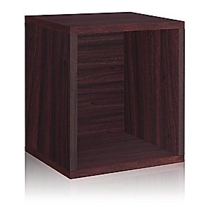 Way Basics Cube Plus Cubby Organizer (Tool-Free Assembly and Uniquely Crafted from Sustainable Non Toxic zBoard Paperboard), Espresso Wood Grain
